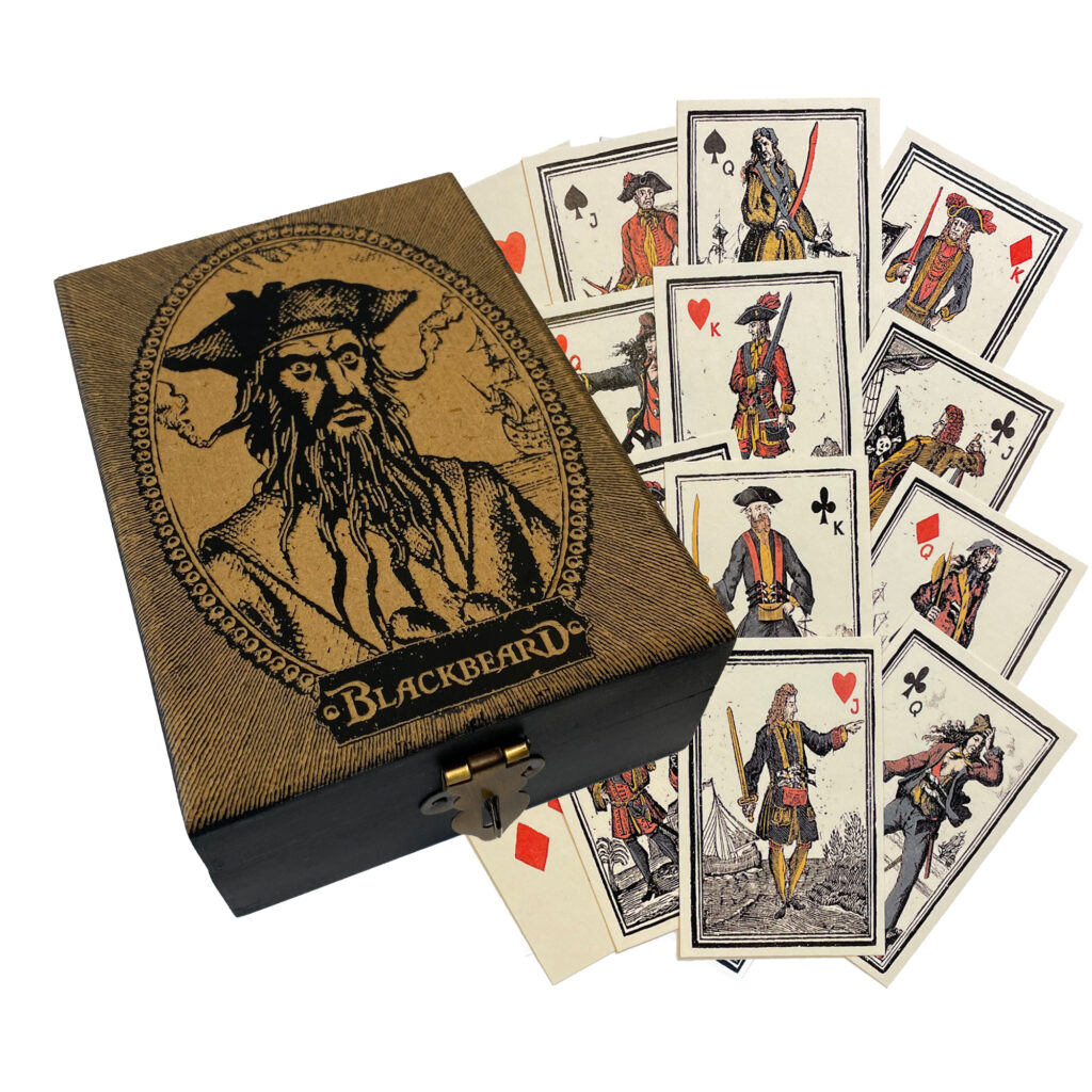 Blackbeard Edward Teach Portrait Box w/ Pirate Playing Cards – Madison ...