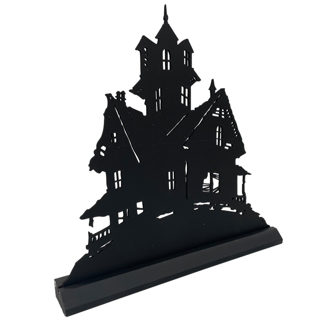 Large Haunted House Wood Standing Silhouette Tabletop Décor – Madison ...