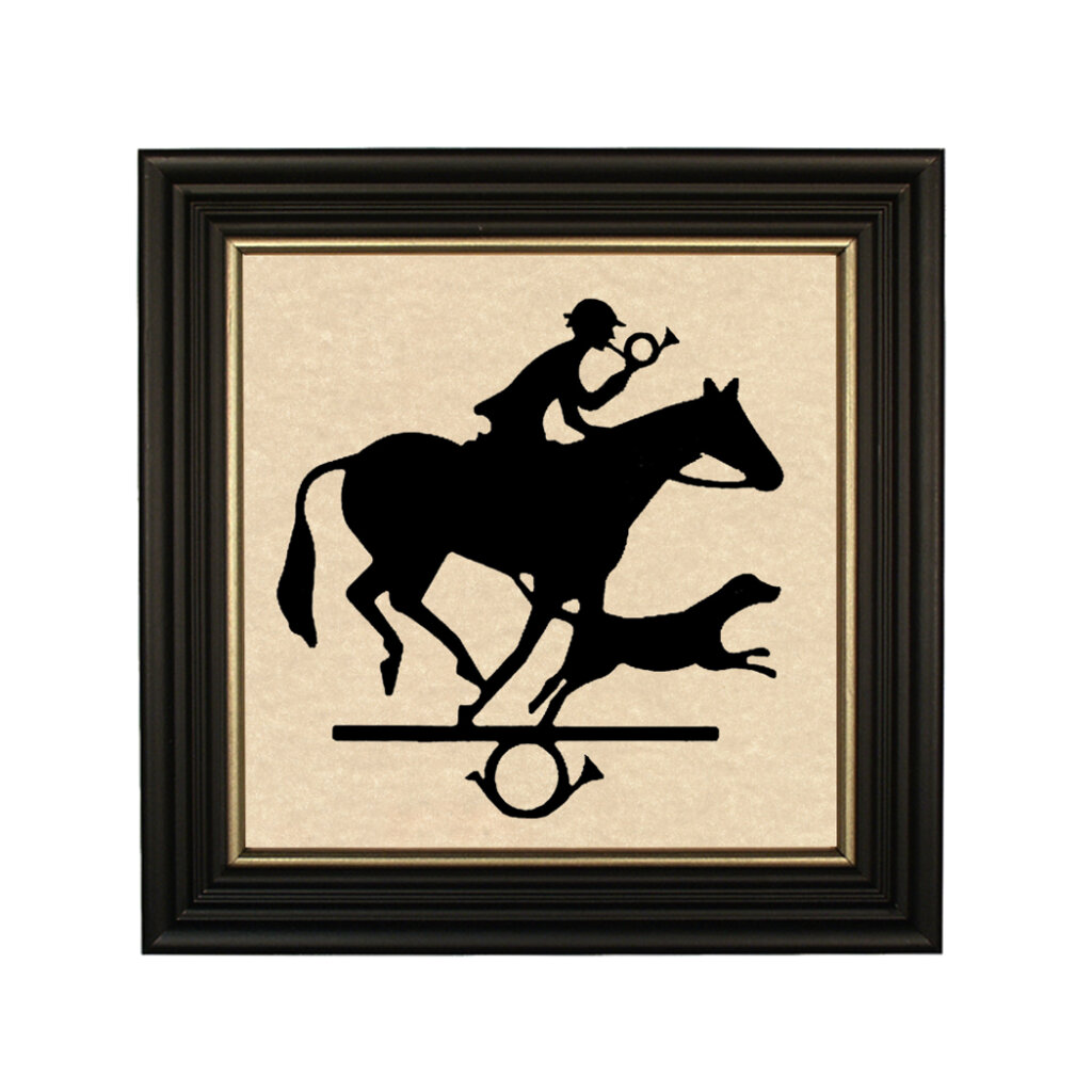 10″ x 10″ Fox Hunter w/ Hound Framed Paper Cut Silhouette – Madison Bay ...