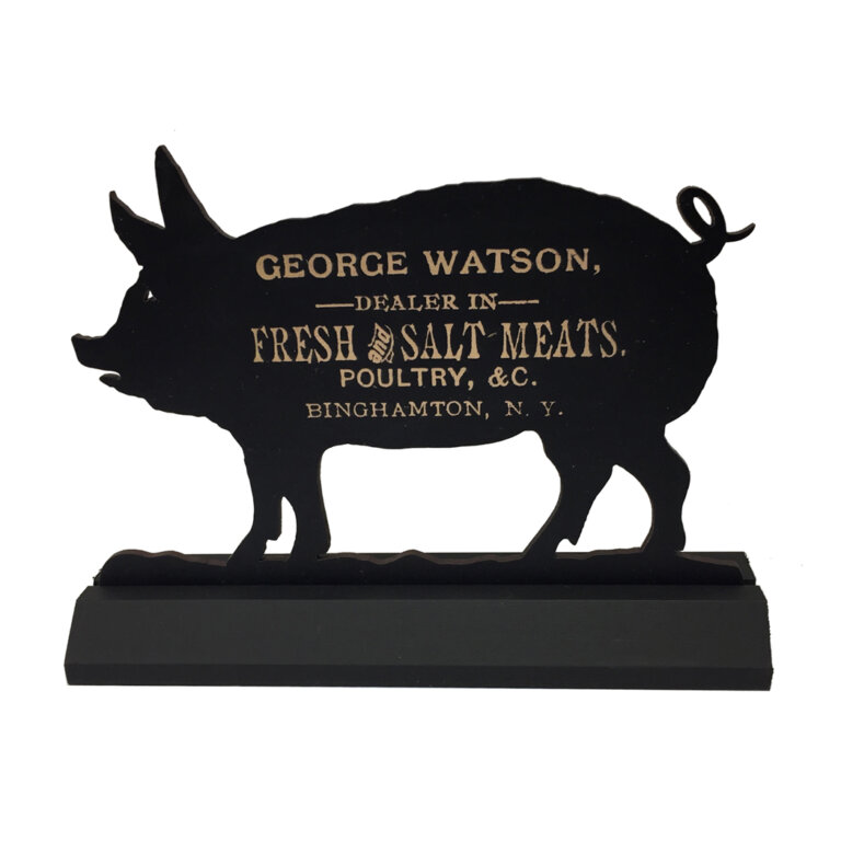 5-1/2″ Pig w/ Advertisement Wood Silhouette Tabletop Decor – Madison ...