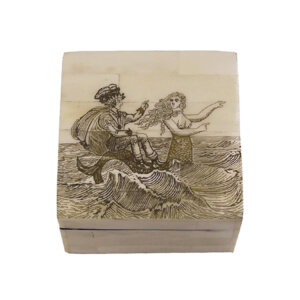 3-1/4″ Engraved Mermaid Scrimshaw Bone Box – Madison Bay Company