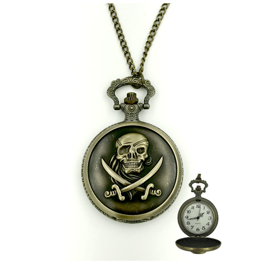 Pirate Watch with Skull and cross bones with Black backing. – Madison ...